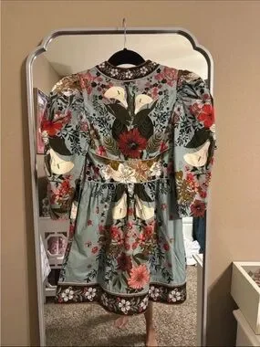 FARM Rio | Dresses | Nwt Farm Rio Floral Puff Sleeve Midi Dress In ...